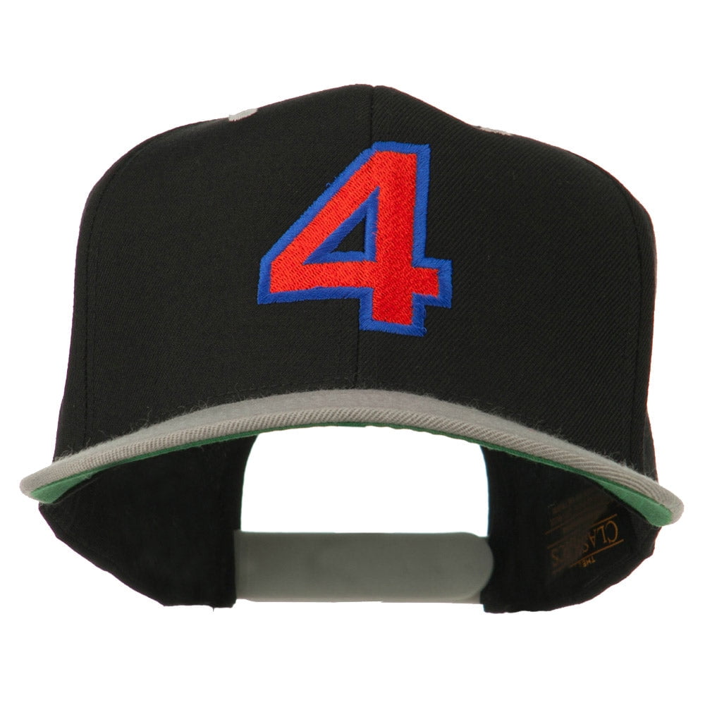 Arial Number 4 Embroidered Classic Two Tone Cap - Black Silver OSFM ...