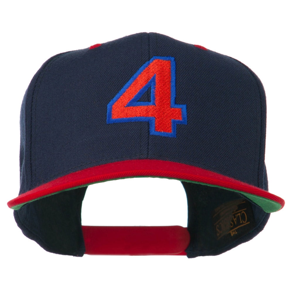 Arial Number 4 Embroidered Classic Two Tone Cap - Navy Red OSFM ...
