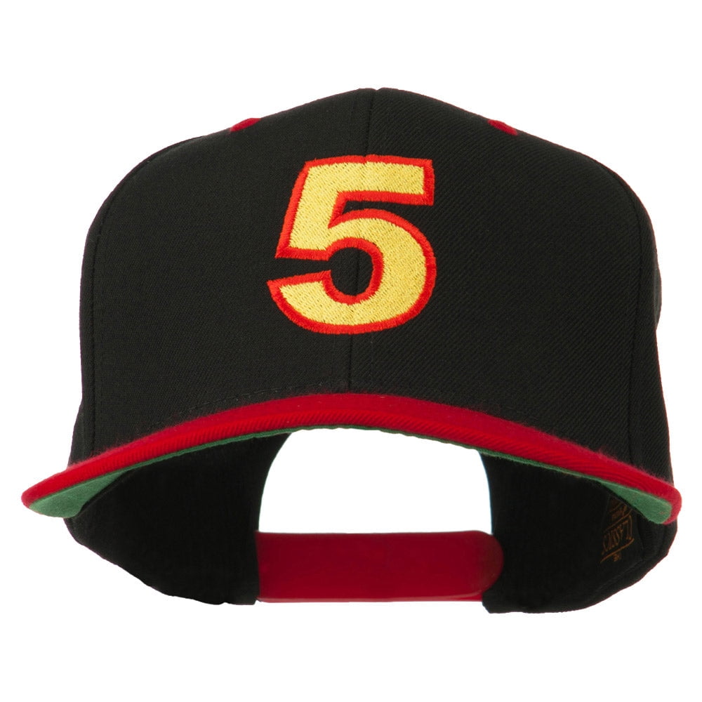 Arial Number 5 Embroidered Classic Two Tone Cap - Black Red OSFM ...