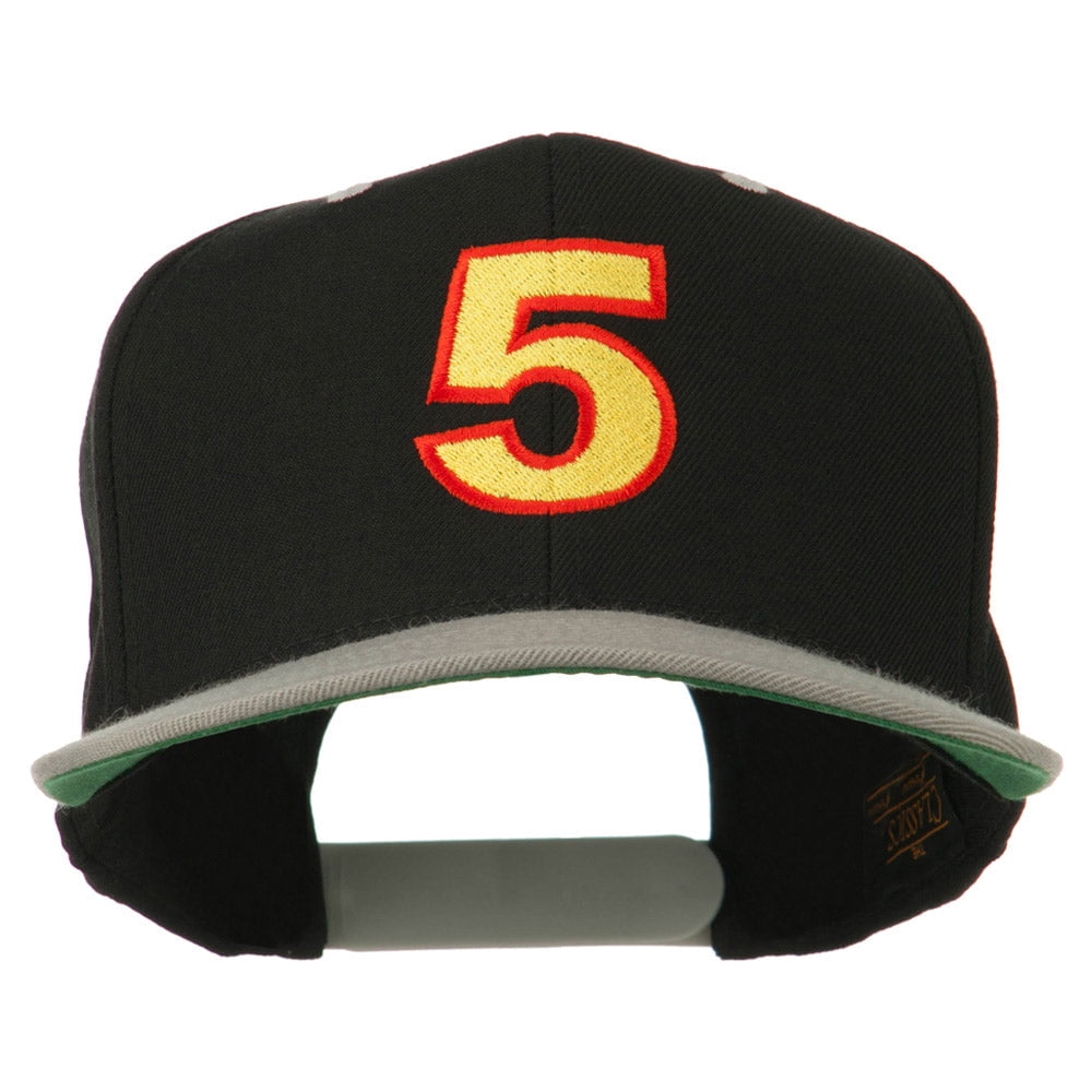 Arial Number 5 Embroidered Classic Two Tone Cap - Black Silver OSFM ...