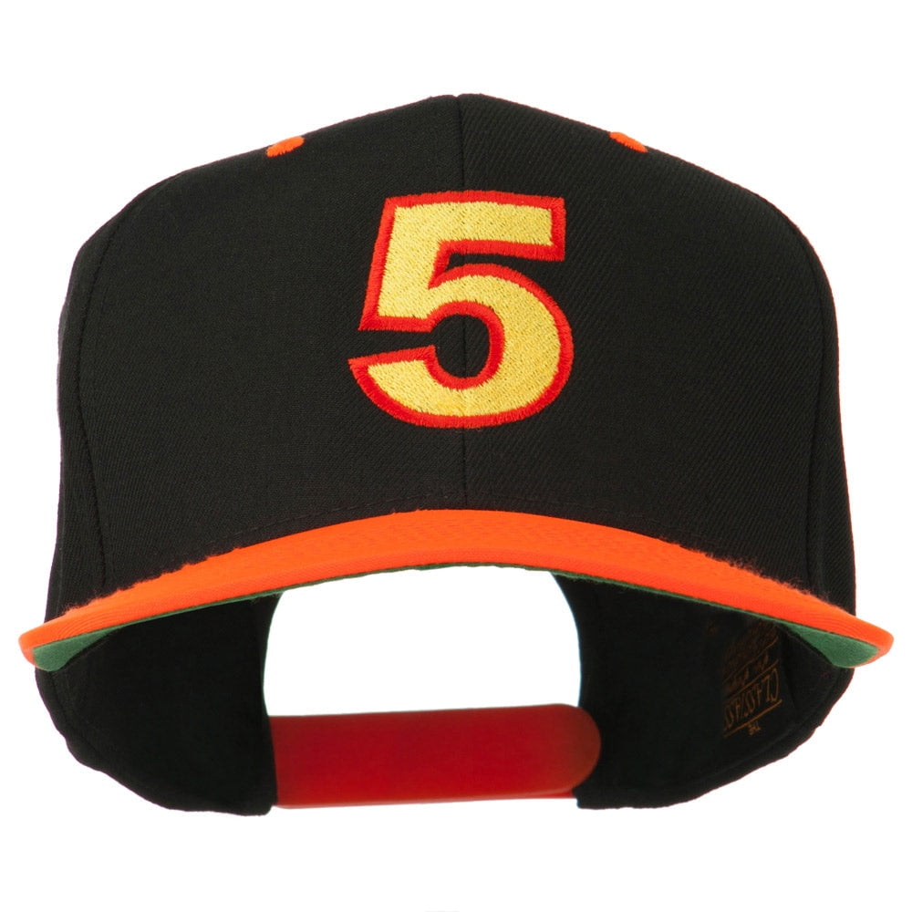 Arial Number 5 Embroidered Classic Two Tone Cap - Neon Orange OSFM ...