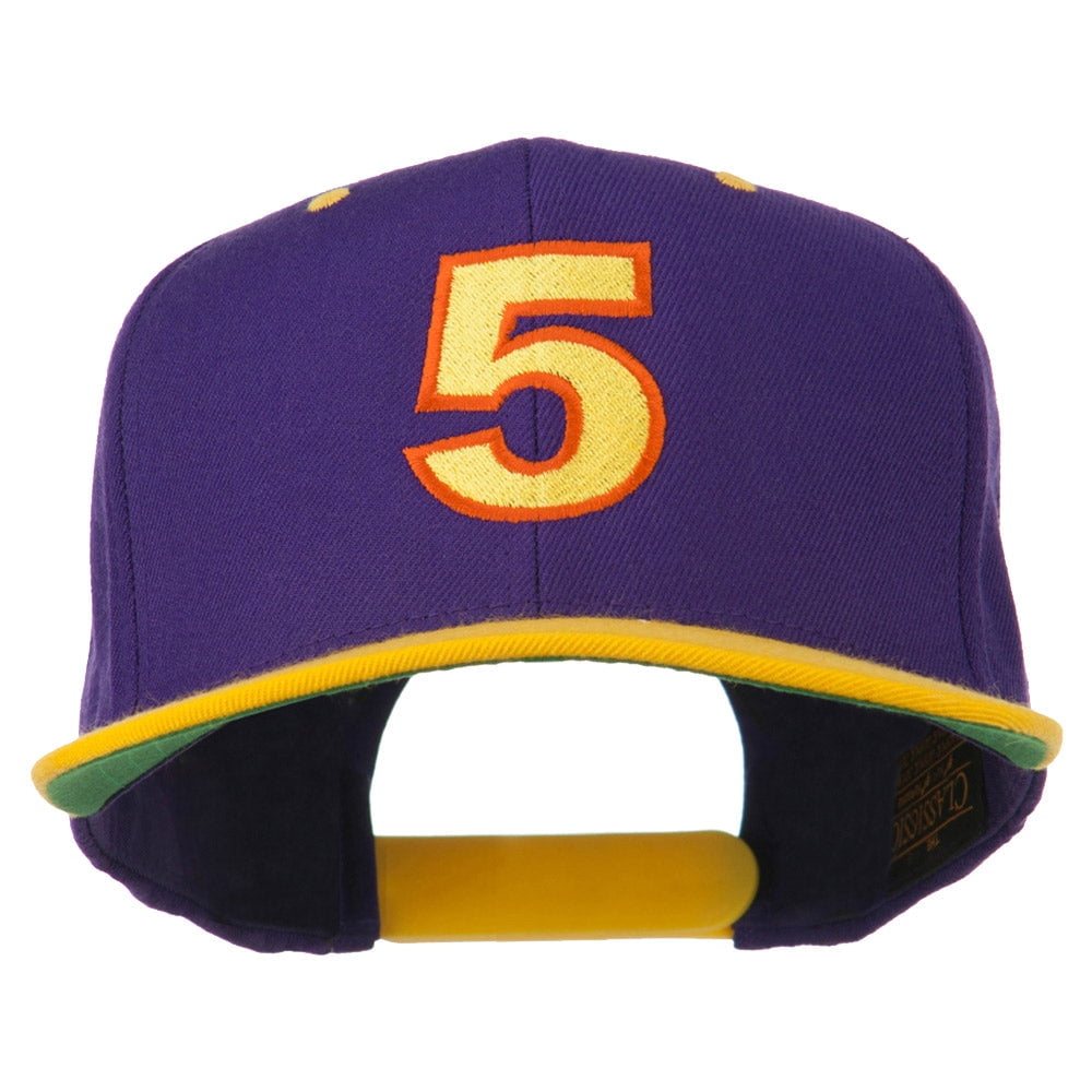 Arial Number 5 Embroidered Classic Two Tone Cap - Purple Gold OSFM ...