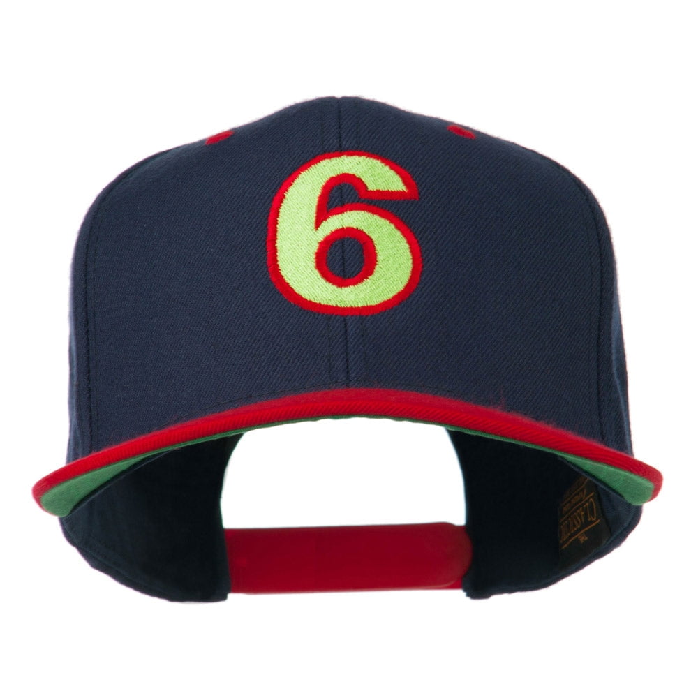 Arial Number 6 Embroidered Classic Two Tone Cap - Navy Red OSFM ...