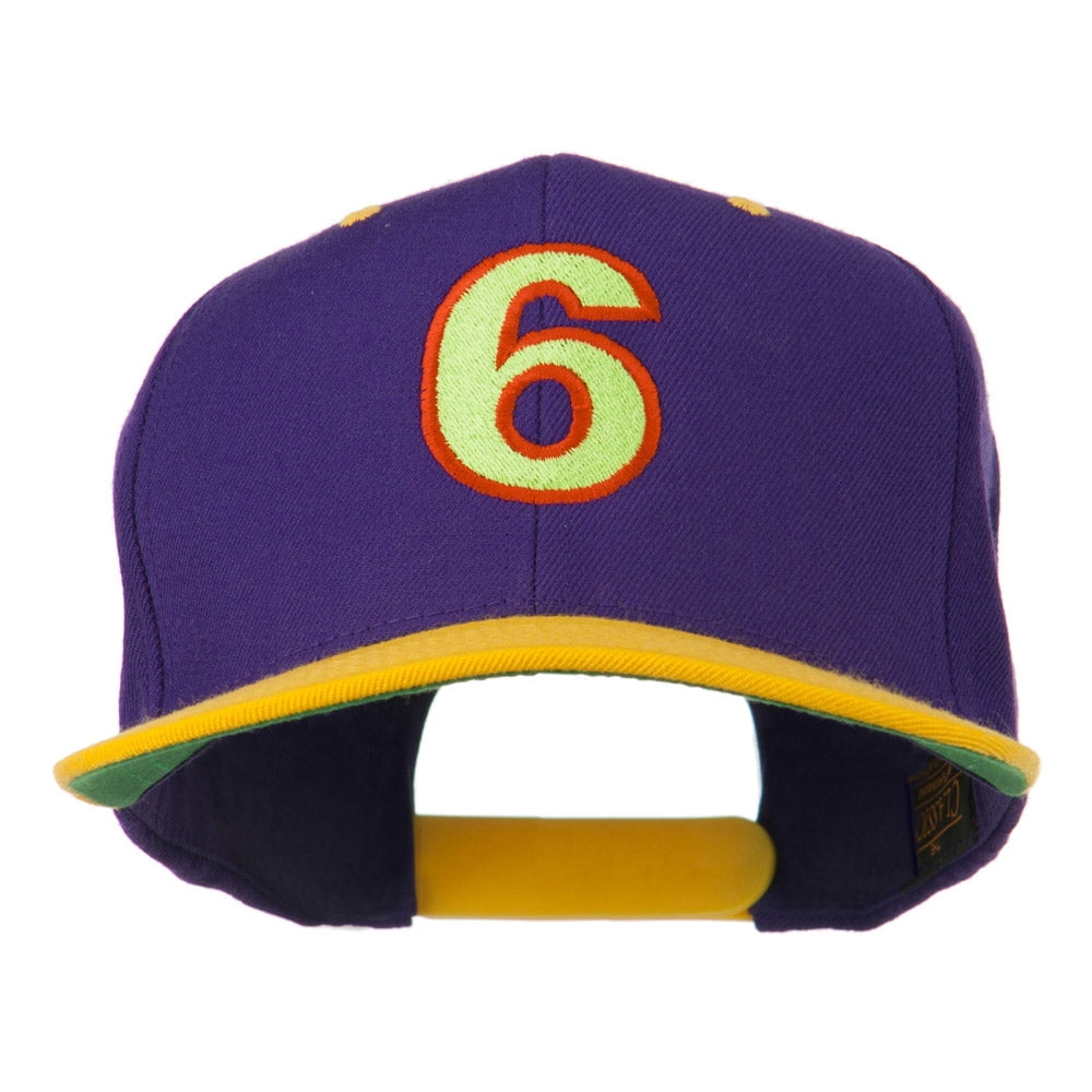Arial Number 6 Embroidered Classic Two Tone Cap - Purple Gold OSFM ...