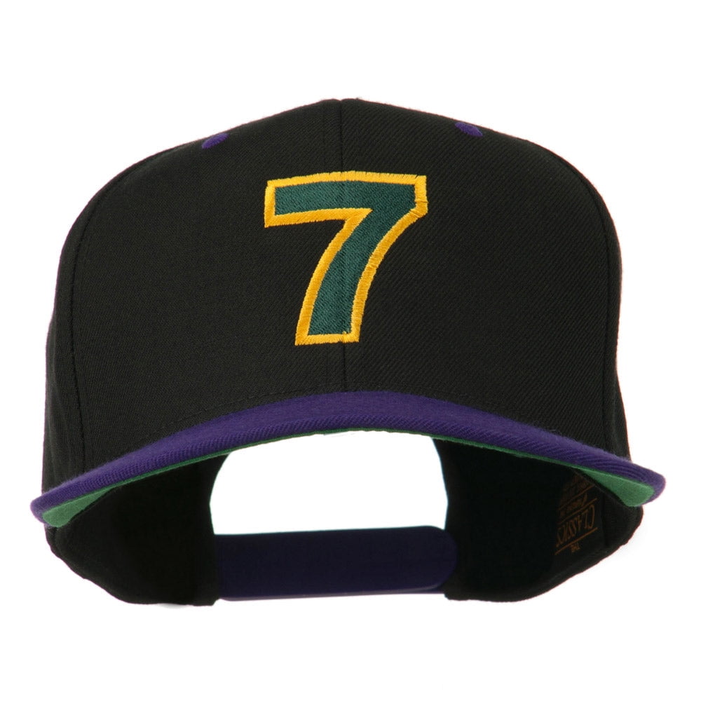 Arial Number 7 Embroidered Classic Two Tone Cap - Black Purple OSFM ...