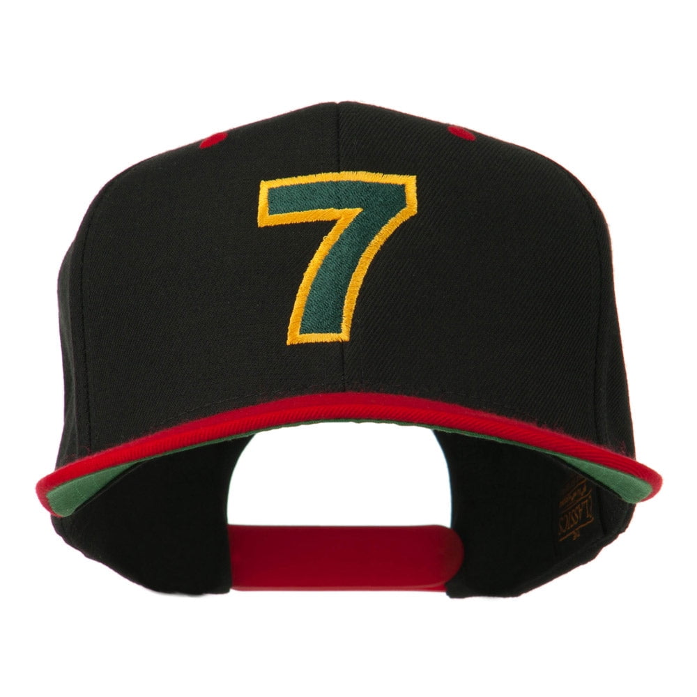 Arial Number 7 Embroidered Classic Two Tone Cap - Black Red OSFM ...