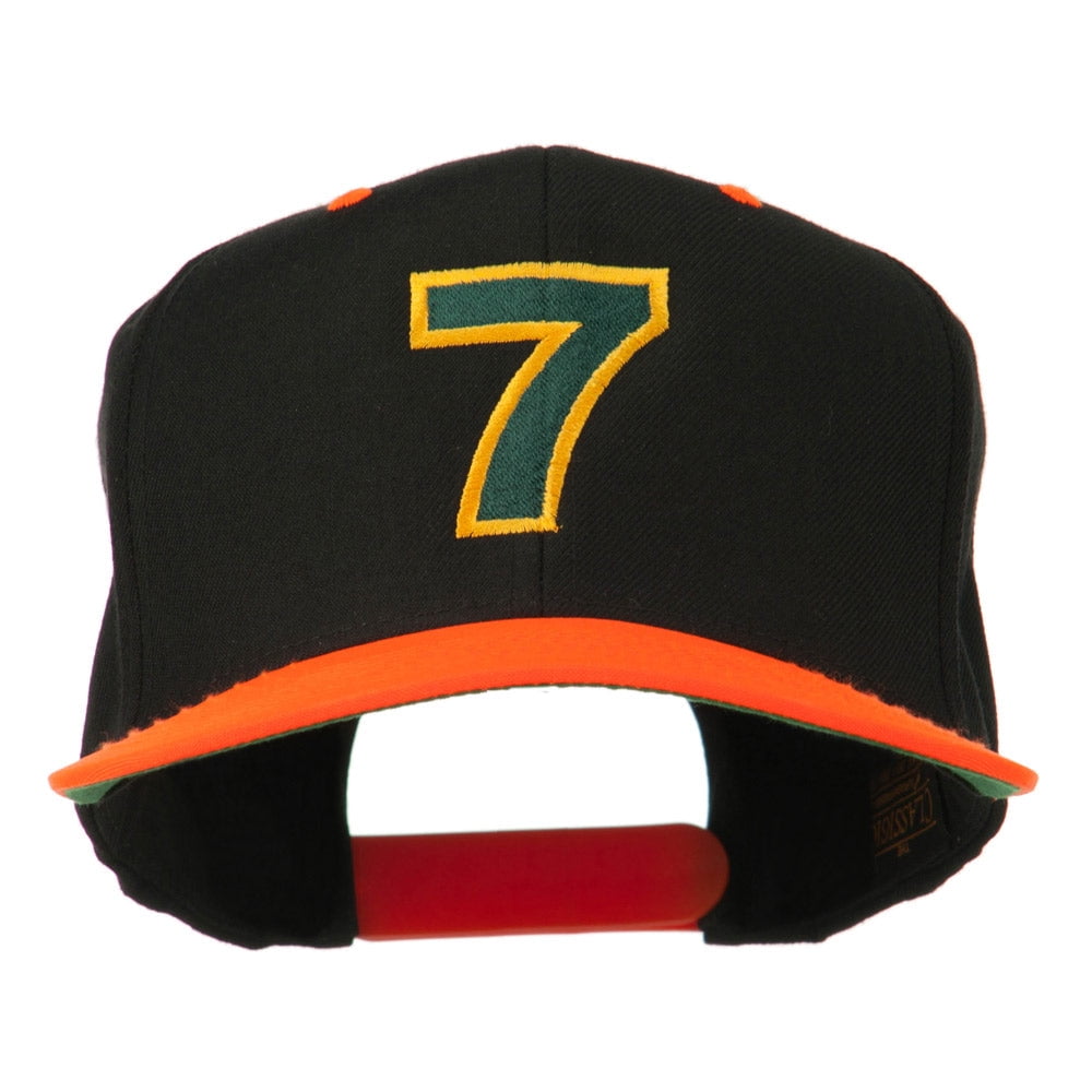 Arial Number 7 Embroidered Classic Two Tone Cap - Neon Orange OSFM ...