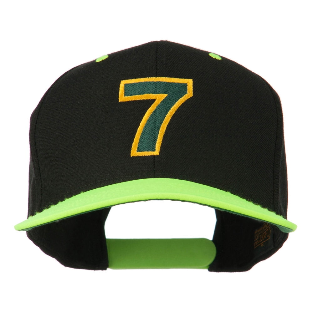 Arial Number 7 Embroidered Classic Two Tone Cap - Neon Yellow OSFM ...