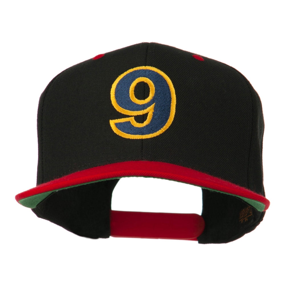 Arial Number 9 Embroidered Classic Two Tone Cap - Black Red OSFM ...