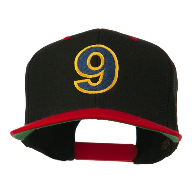 Arial Number 9 Embroidered Classic Two Tone Cap - Black Red OSFM ...