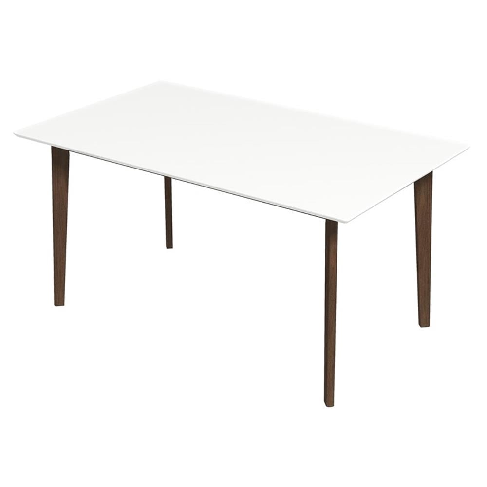 Arian Modern Style Solid Wood Walnut/White Top Rectangular 59-inch ...