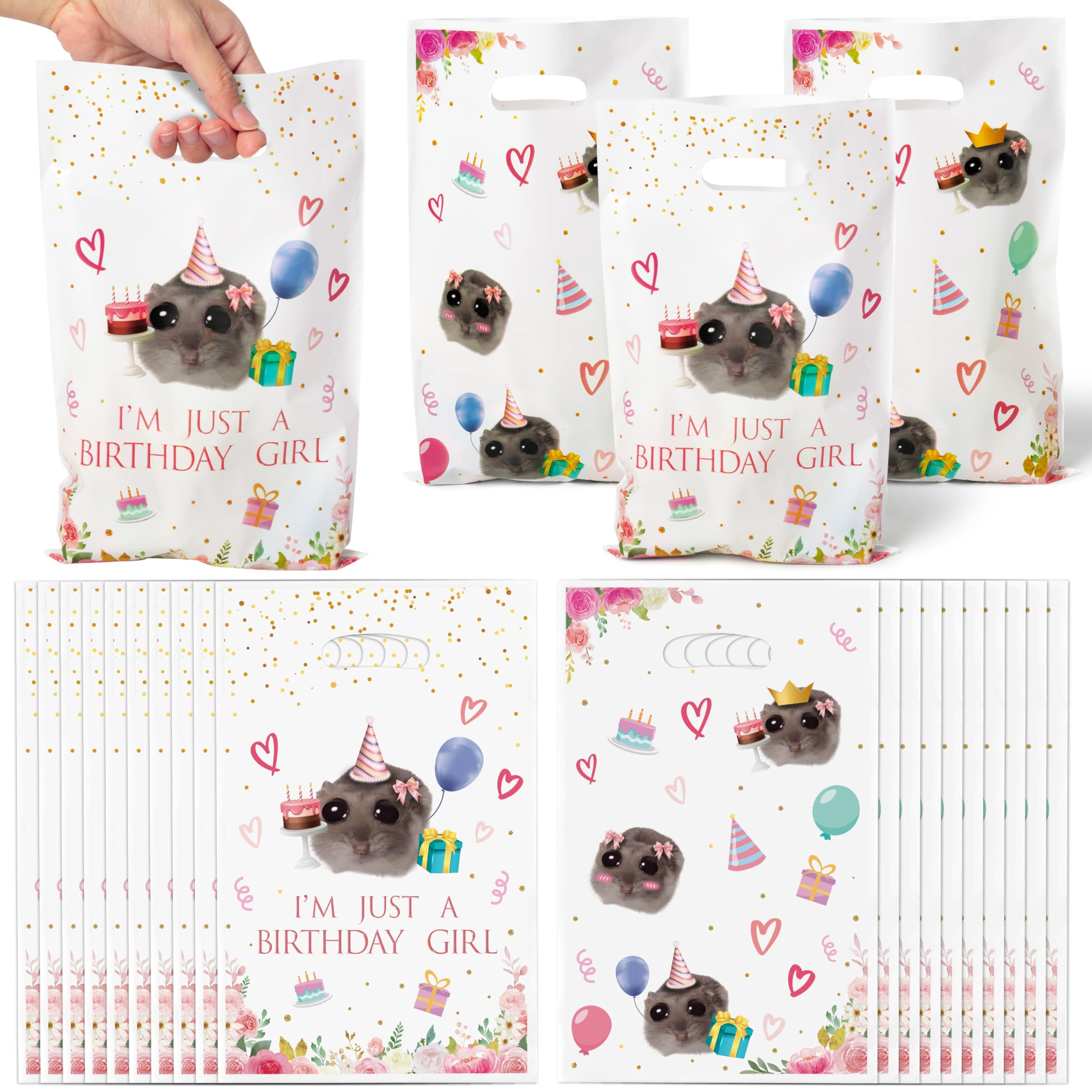 ArianQicult 50 Pcs Hamster STF9 Candy Treat Bags, Sad & Cute Hamster ...