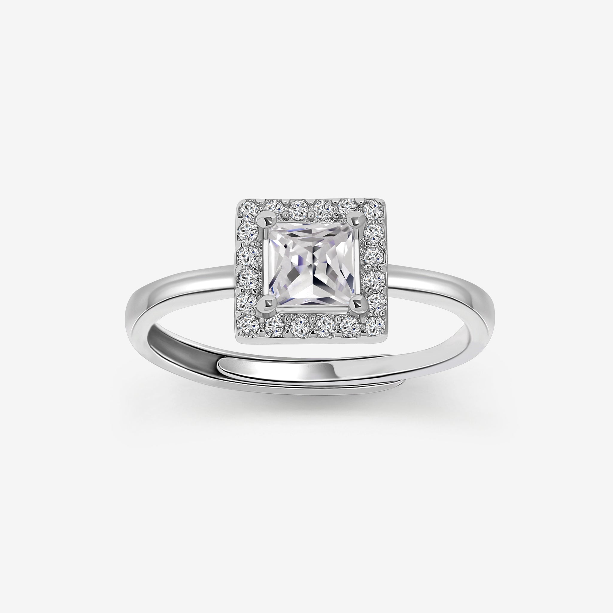 Ariana Jewel 1.6 Ct Princess Cut Diamond Ring - 14K White Gold Plated ...