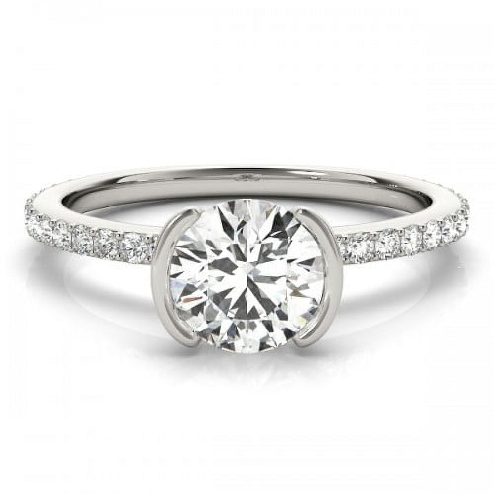 Ariana Jewel 1.7 Ct Brilliant Round Cut Solitaire with Accent Diamond ...