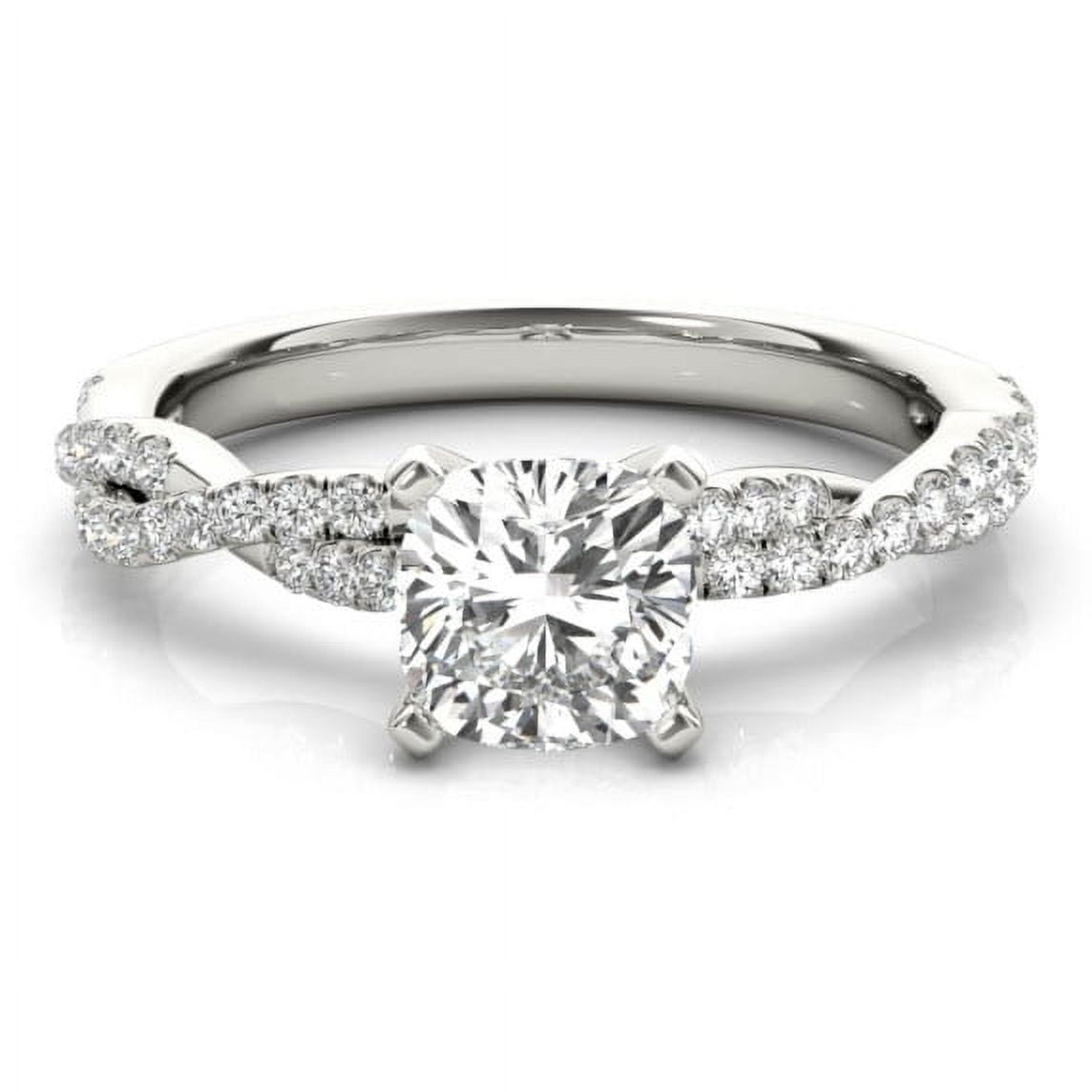 Ariana Jewel 1.7 Ct Cushion Cut Solitaire with Accent Diamonds - Infinity Twisted Cross Over ...