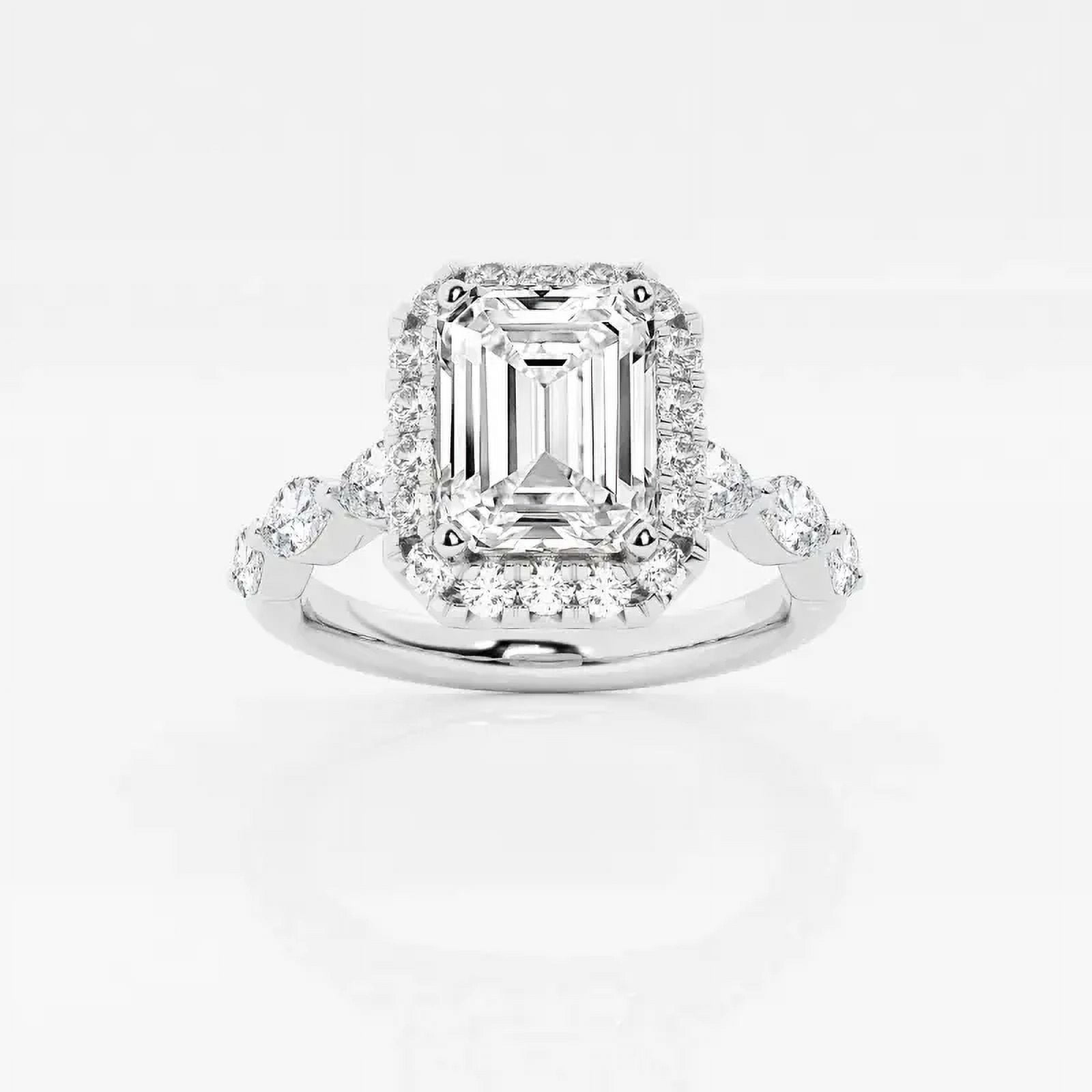 Ariana Jewel 1.7 Ct Emerald Cut Lab Created Diamond Halo Ring - 14K ...