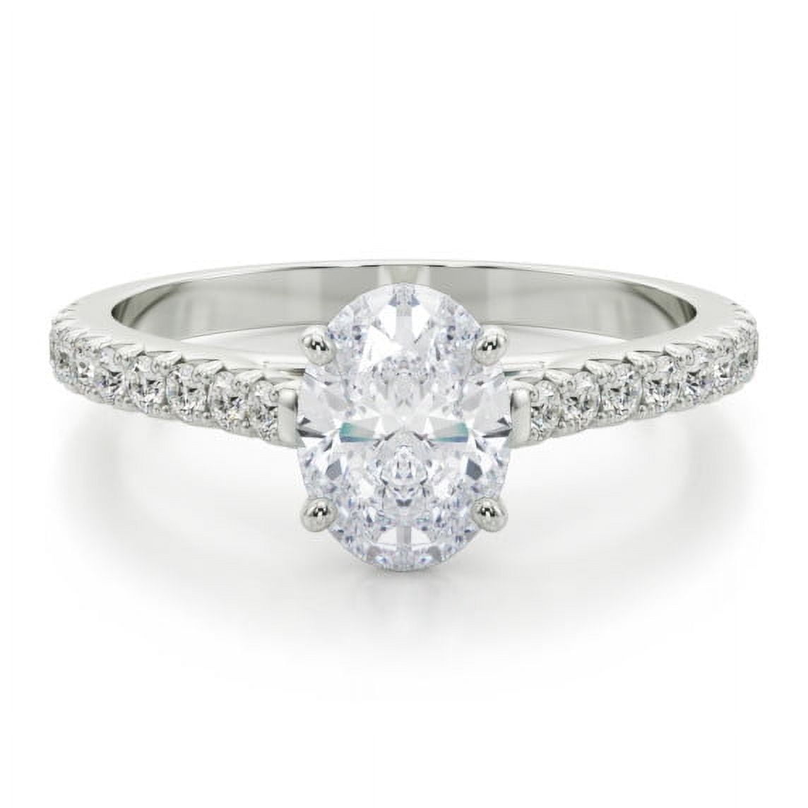 Ariana Jewel 1.7 Ct Oval Cut Solitaire Diamond Ring - 14K White Gold ...
