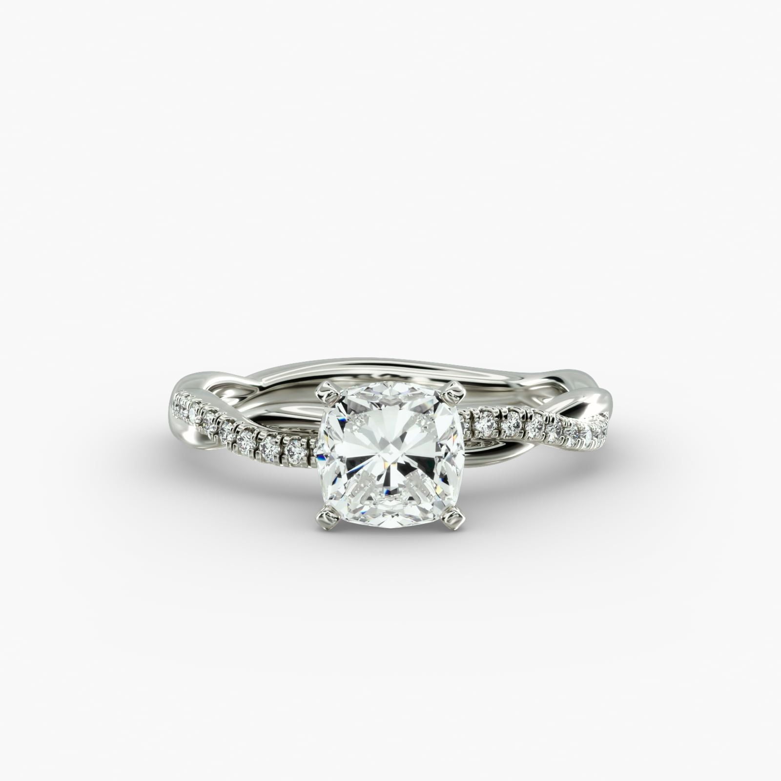 Ariana Jewel 1.8 Ct Cushion Cut Diamond Ring - 14K White Gold Plated ...