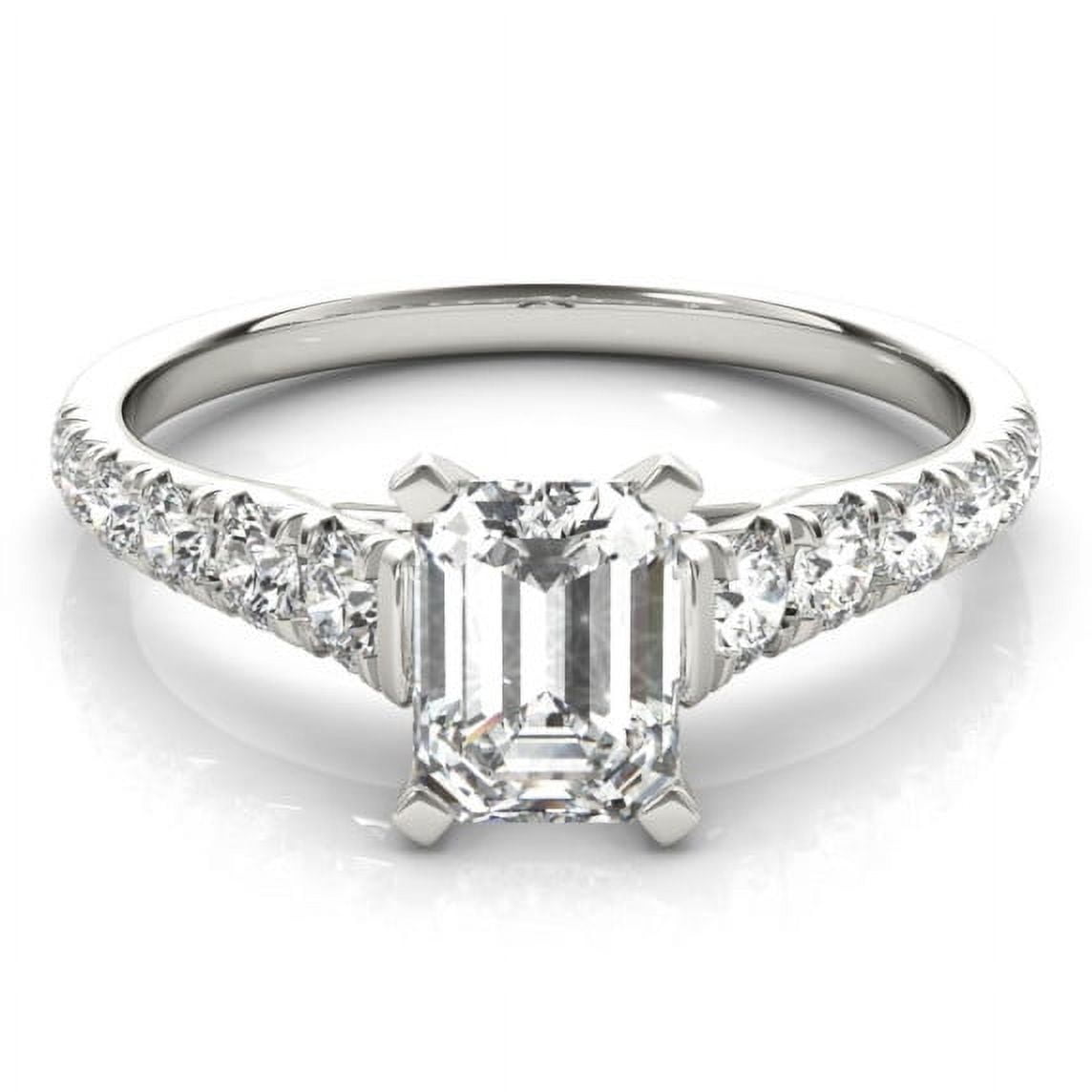 Ariana Jewel 1.8 Ct Emerald Cut Solitaire Ring - 14K White Gold Plated ...