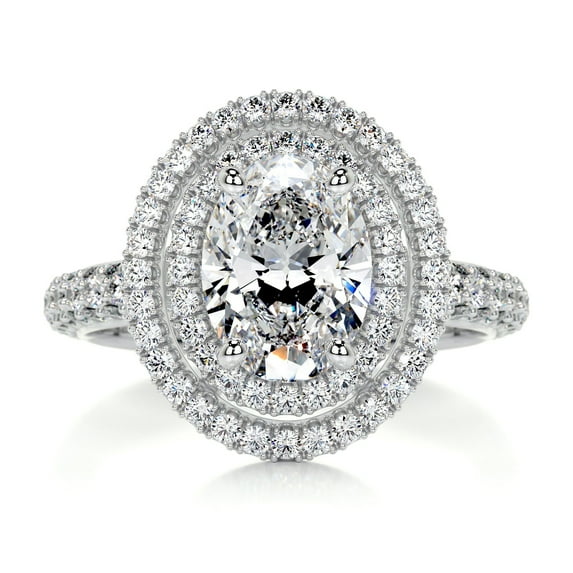 Ariana Jewel 1.8 Ct Oval Cut Diamond Double Halo Wedding Engagement Ring - Lab-Created Sparkle ...