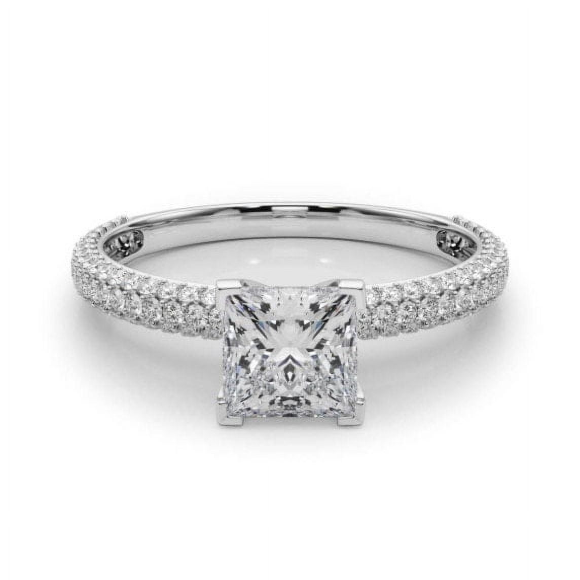 Ariana Jewel 1.8 Ct Princess Cut Engagement Ring - 14K White Gold Plated Solitaire Wedding Band ...