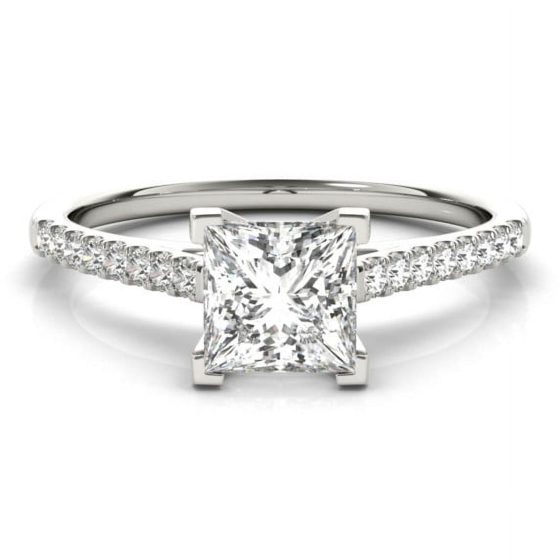 Ariana Jewel 1.8 Ct Princess Cut Solitaire Diamond Ring with Accent ...