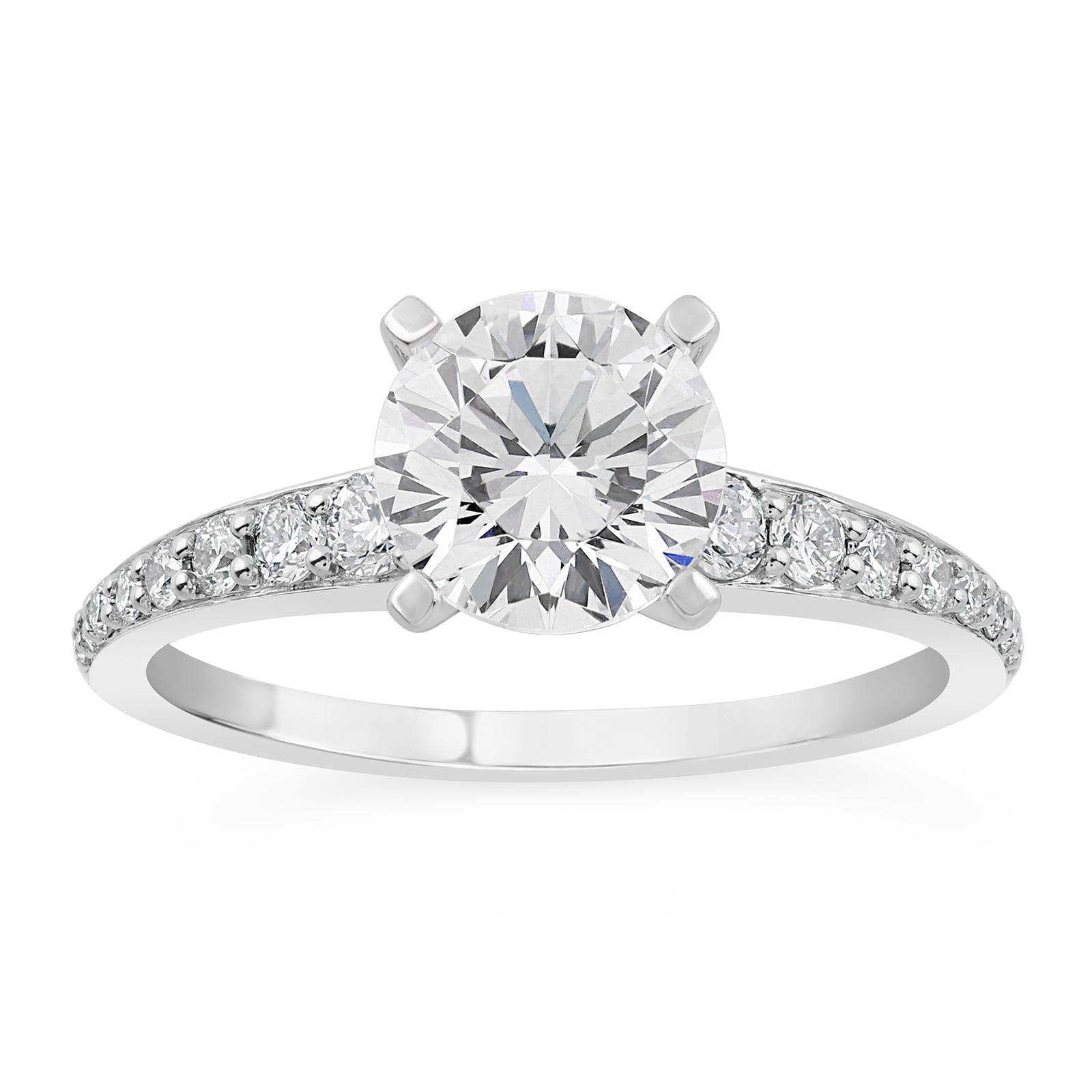 Ariana Jewel 1.8 Ct Round Lab Diamond Wedding Ring – 14K Silver ...