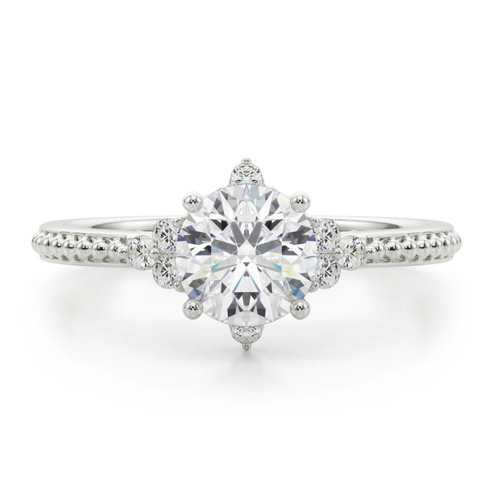 Ariana Jewel 1.9 Ct Brilliant Round Solitaire with Accent Diamond Ring ...