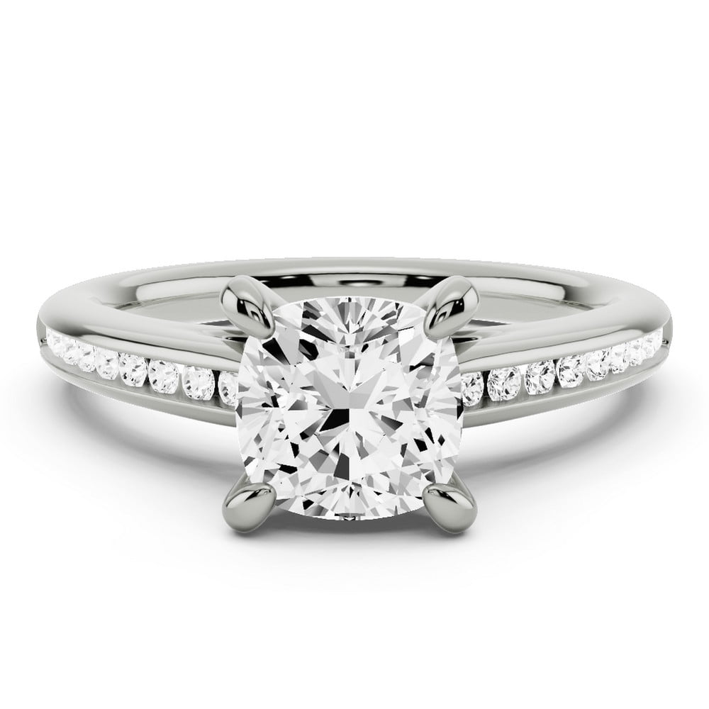 Ariana Jewel 1.9 Ct Cushion Cut Eternity Diamond Engagement Ring ...