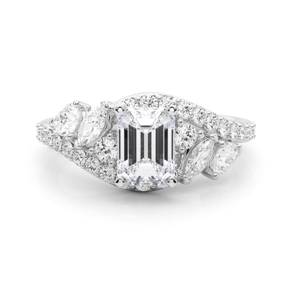 Ariana Jewel 1.9 Ct Excellent Emerald Cut Solitaire with Accent Bypass ...