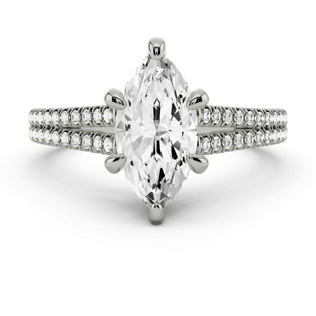 Ariana Jewel 1.9 Ct Marquise Cut Eternity Two Band Engagement Ring for ...