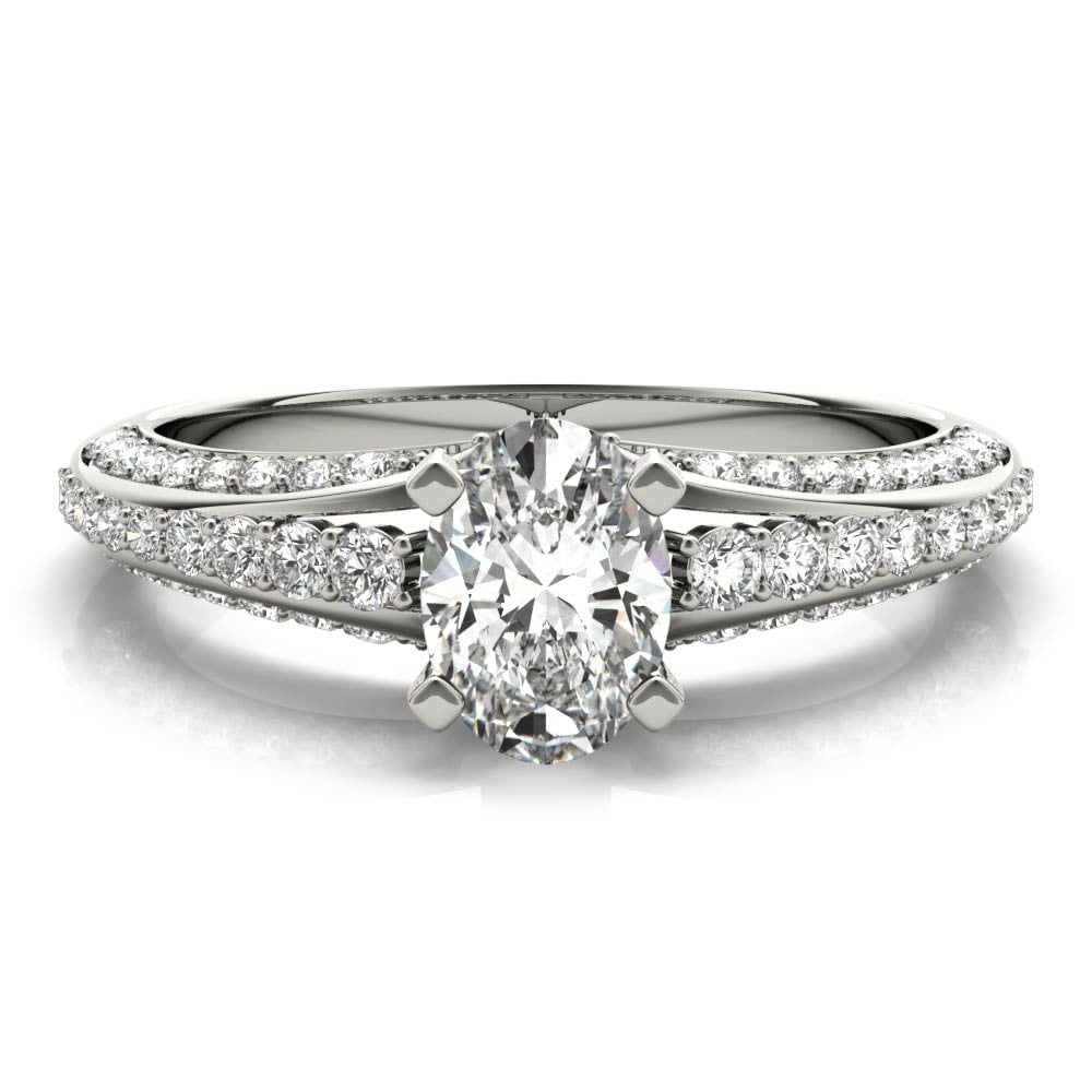 Ariana Jewel 1.9 Ct Oval Cut Eternity Three Band Diamond Ring ...