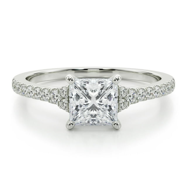 Ariana Jewel 1.9 Ct Princess Cut Diamond Rings - Solitaire with Accent ...