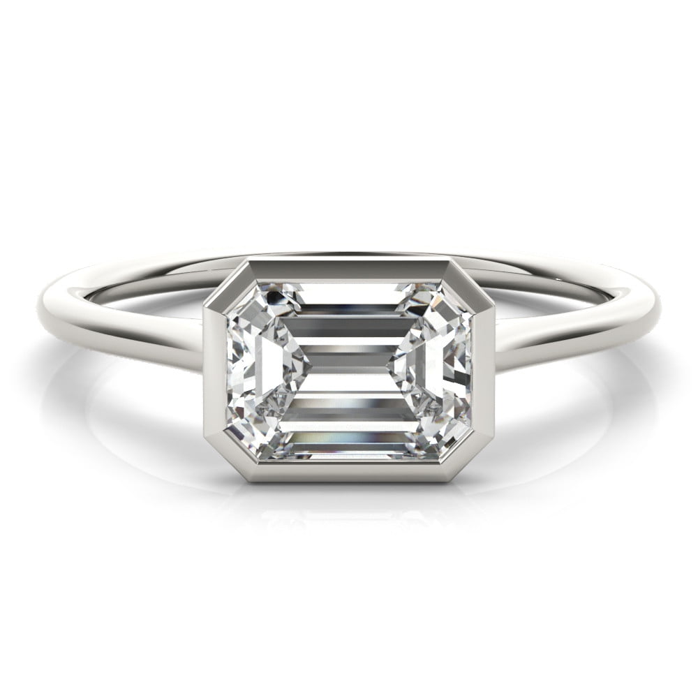 Ariana Jewel 1.93 Ct Emerald Cut Bezel Setting Diamond Ring - Solitaire Lab-Created Simulated ...
