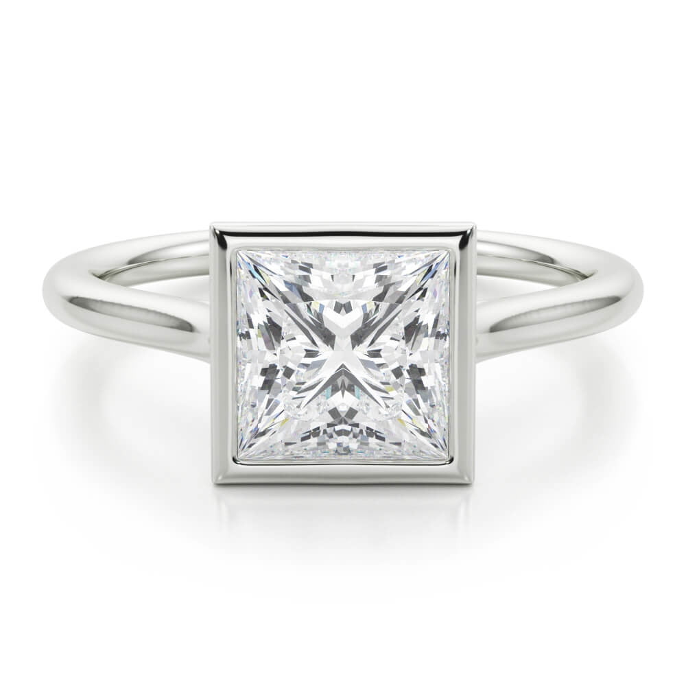 Ariana Jewel 1.93 Ct Princess Cut Engagement Ring - 14K White Gold ...