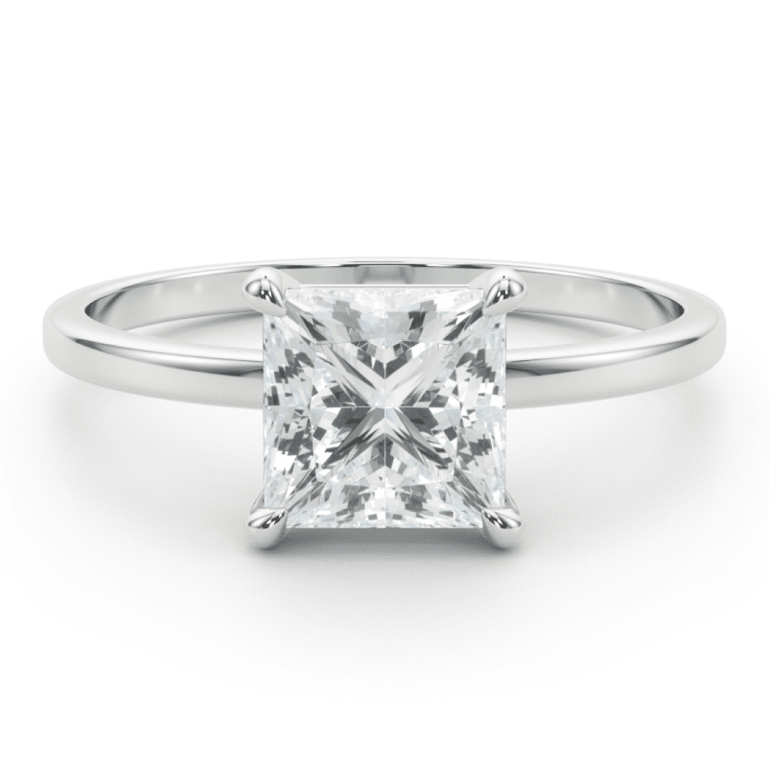 Ariana Jewel 1.93 Ct Princess Cut Solitaire Diamond Ring in 14K White ...