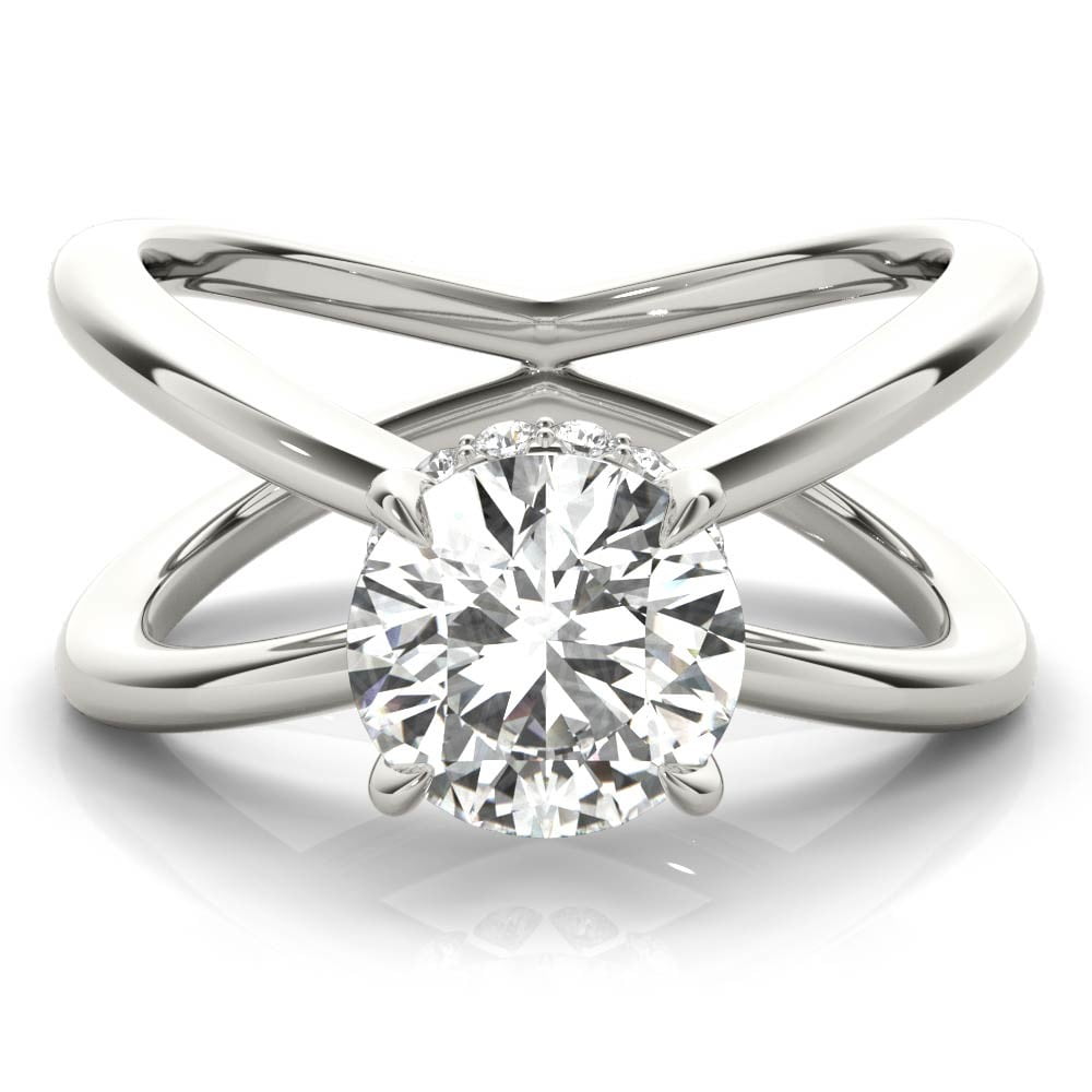 Ariana Jewel 1.93 Ct Round Cut Halo Diamond Ring - Split Shank Criss ...