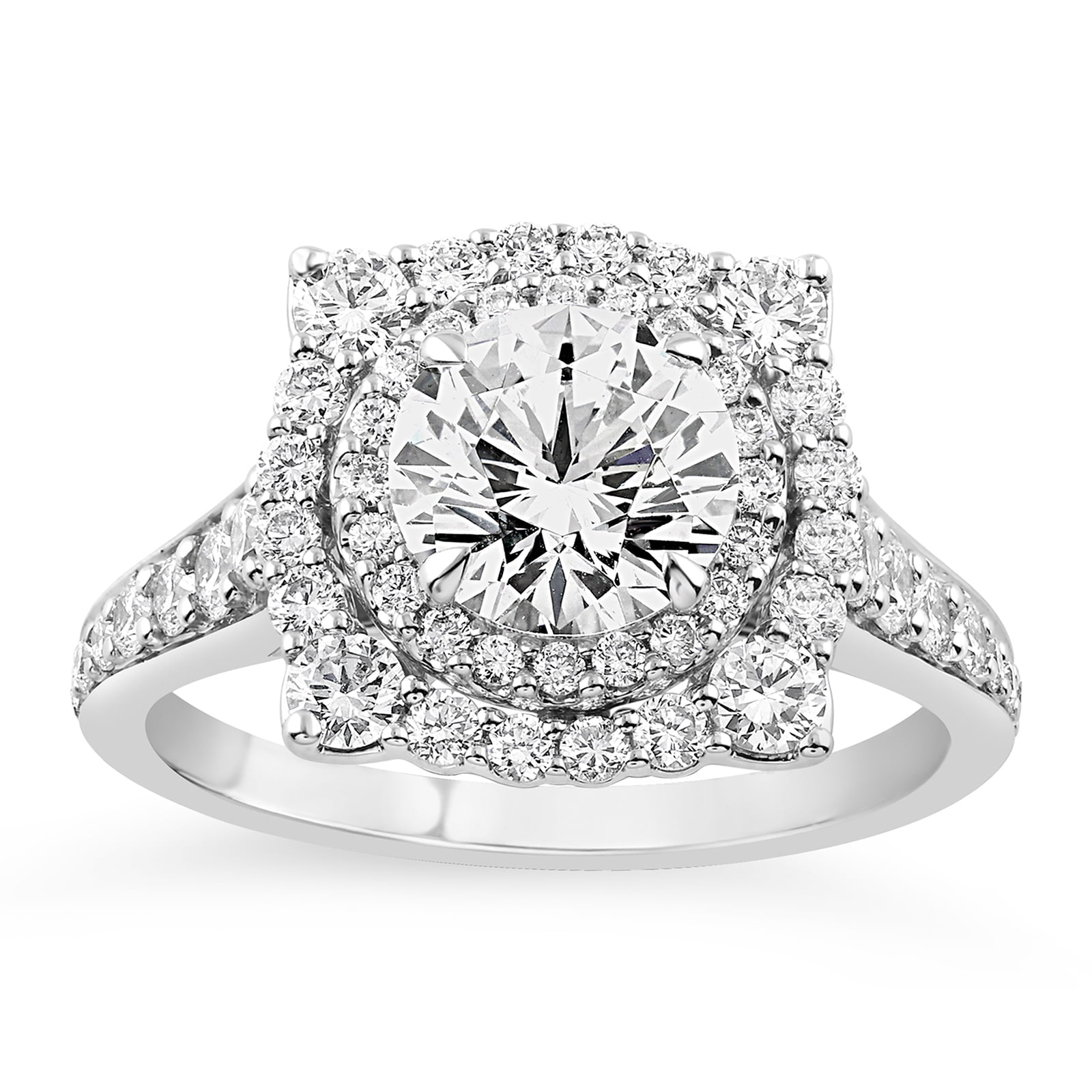 Ariana Jewel 14K Silver Ring for Gift – 1.8 Ct VVS1/D Round Diamond ...