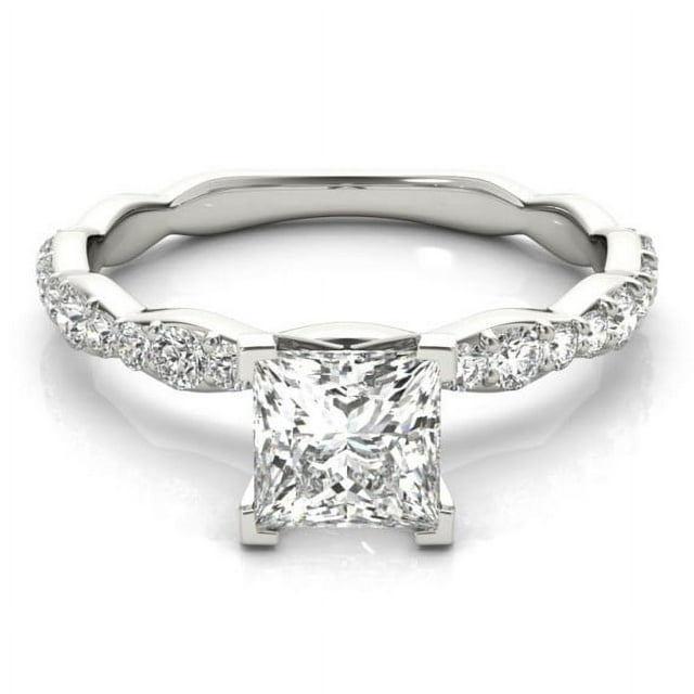 Ariana Jewel 14K White Gold Plated 1.7 Ct Princess Cut Solitaire ...