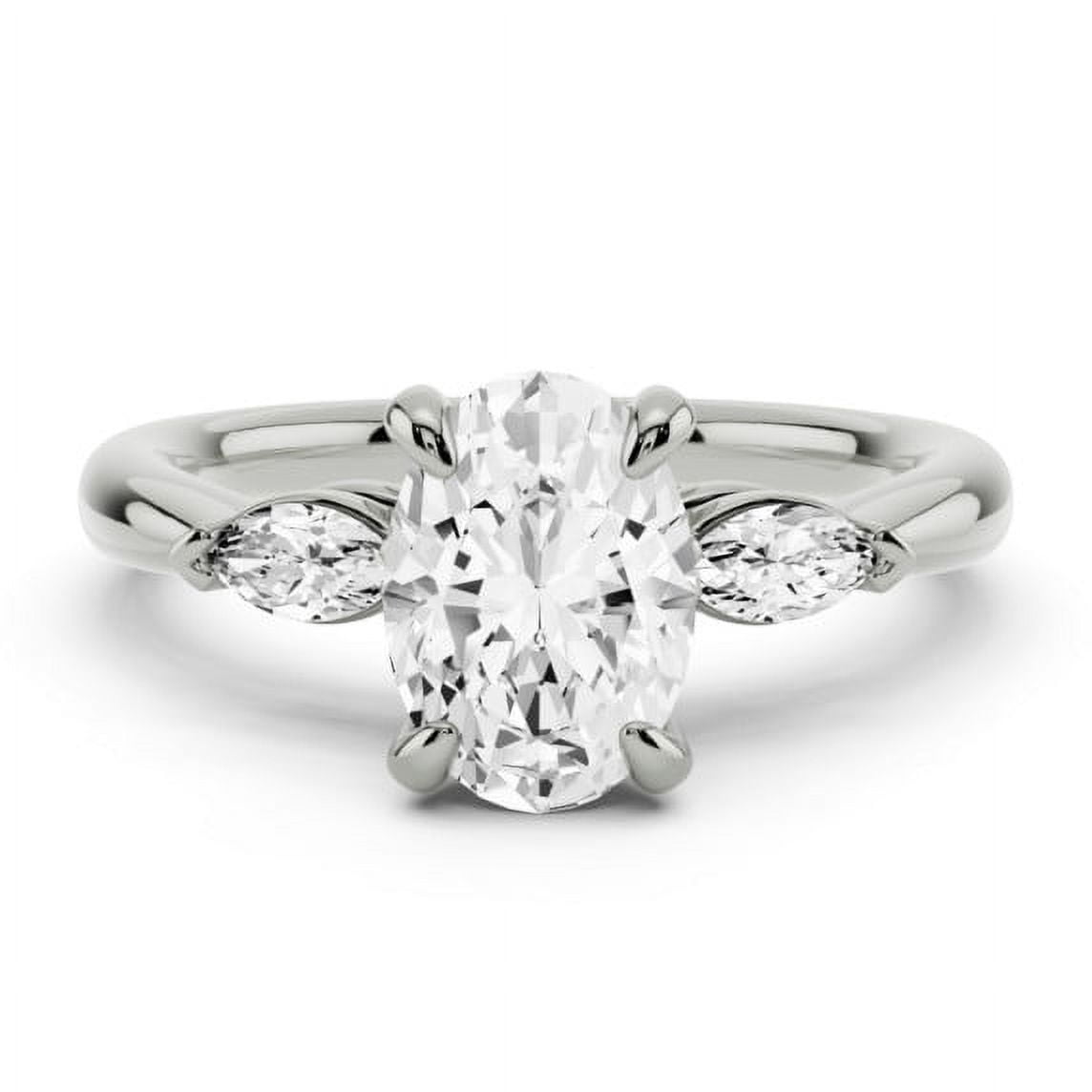 Ariana Jewel 14K White Gold Plated 1.8 Ct Oval Cut Engagement Trilogy ...