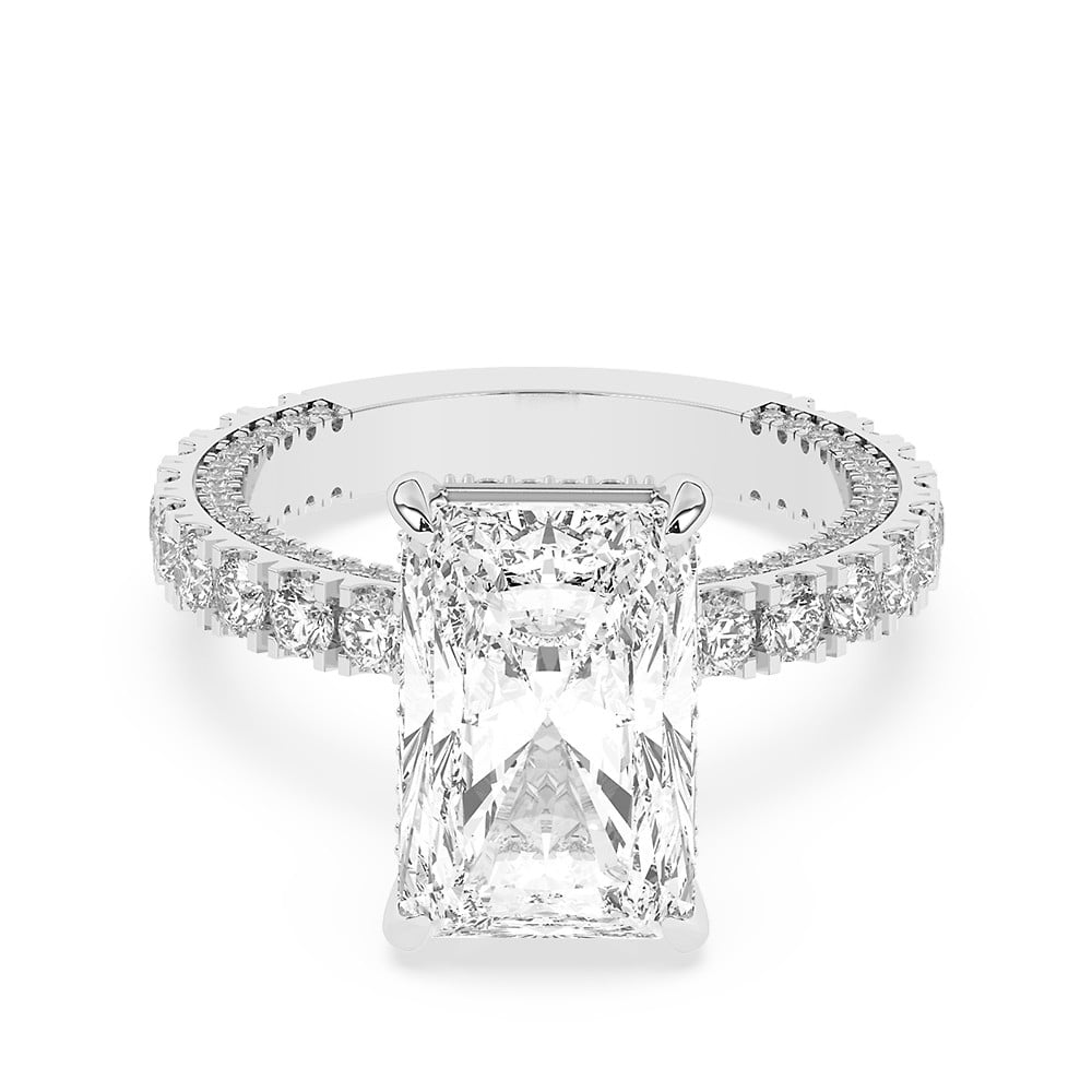 Ariana Jewel 14K White Gold Plated - 2.1 Ct Radiant Cut Diamond Engagement Ring for Women's ...