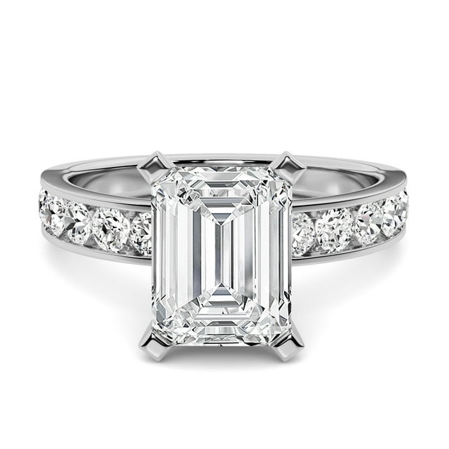 Ariana Jewel 14K White Gold Plated - 2.2 Ct Emerald Cut Solitaire ...