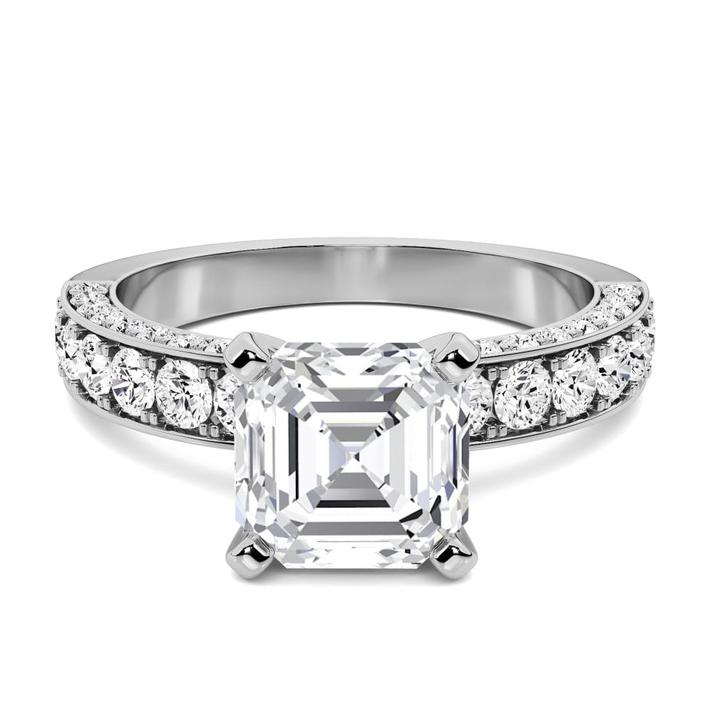 Ariana Jewel 14K White Gold Plated 2 Ct Asscher Cut Engagement Ring ...