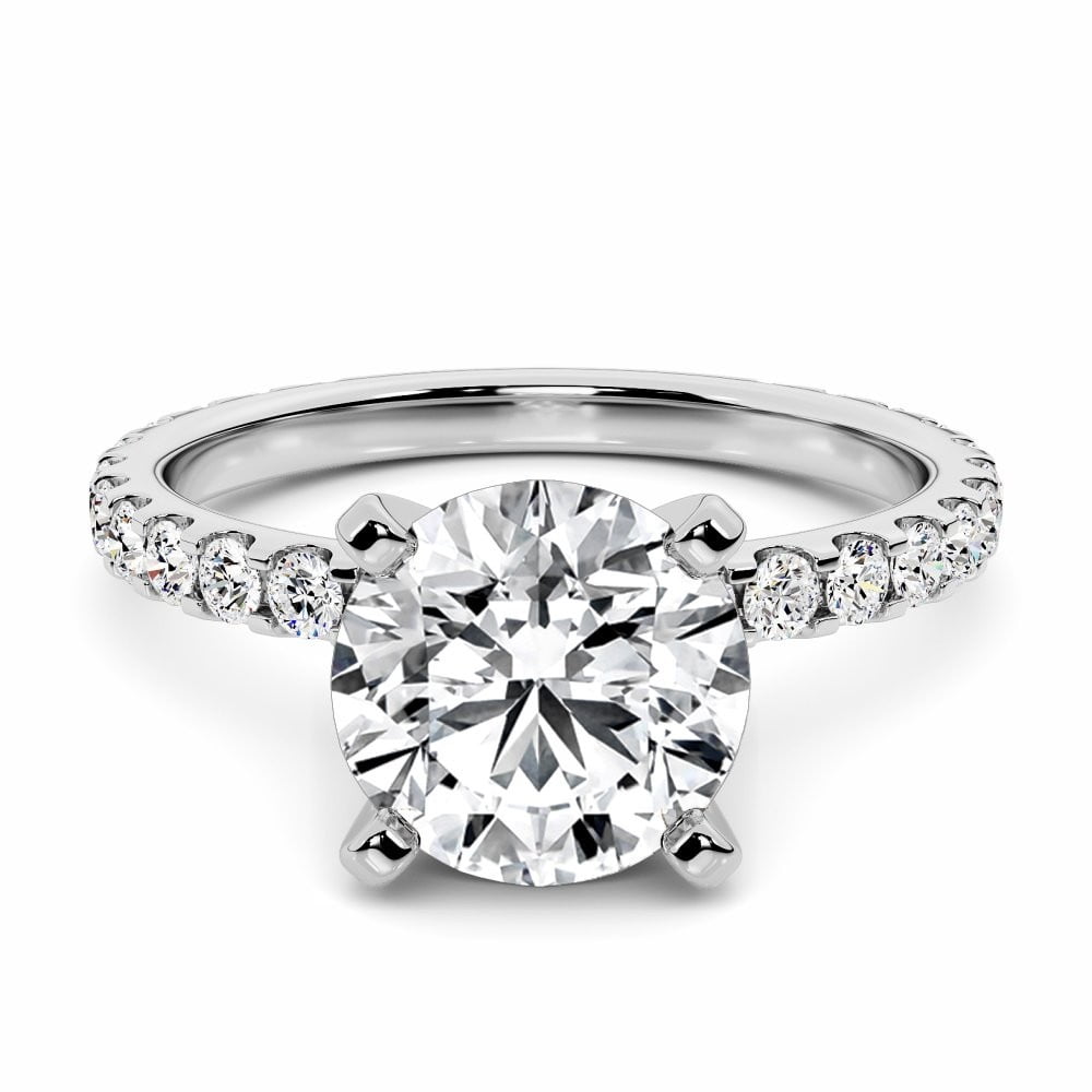 Ariana Jewel 14K White Gold Plated 2 Ct Round Cut Solitaire Engagement ...