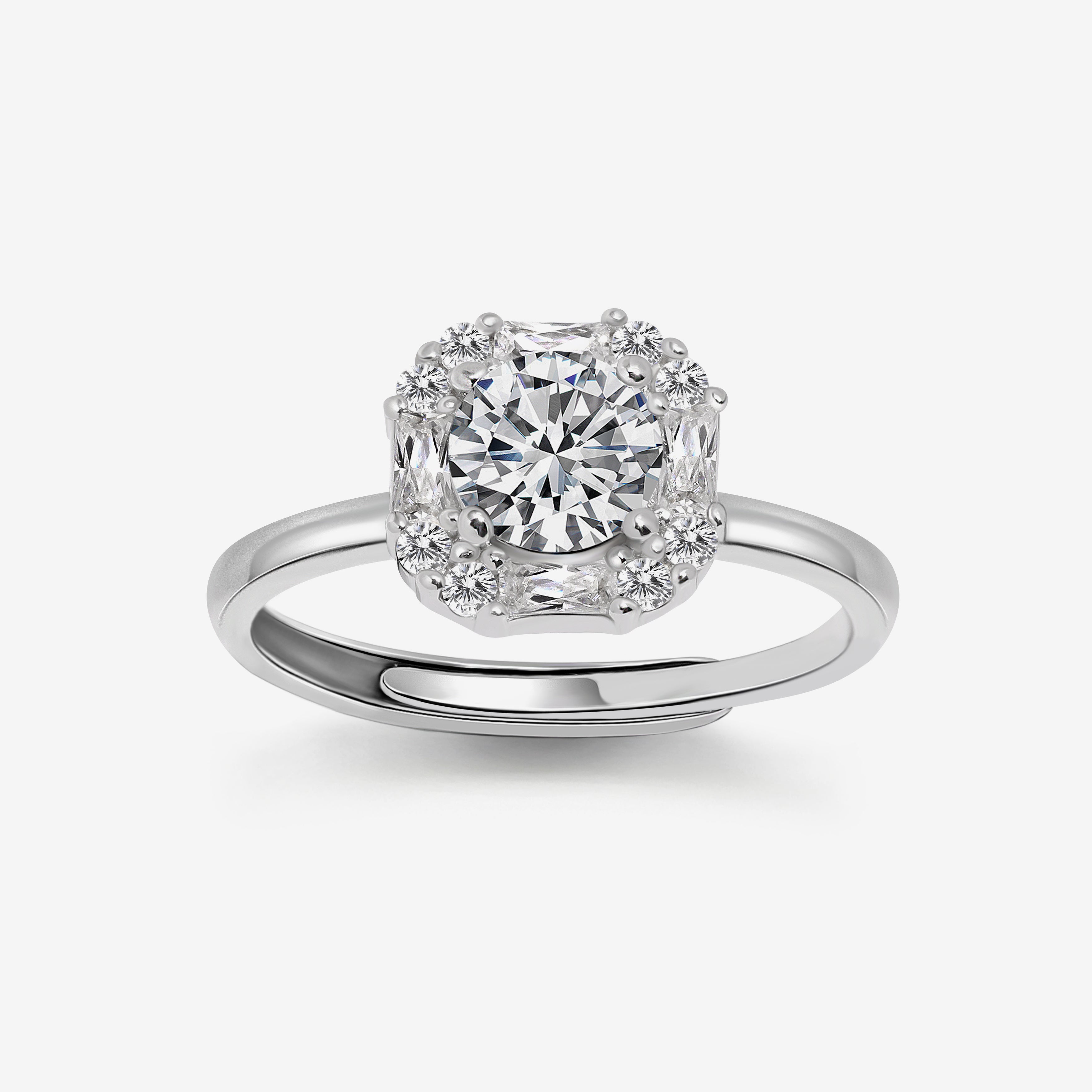 Ariana Jewel 14K White Gold Plated Ring - 1.8 Ct Round Cut Diamond Ring ...