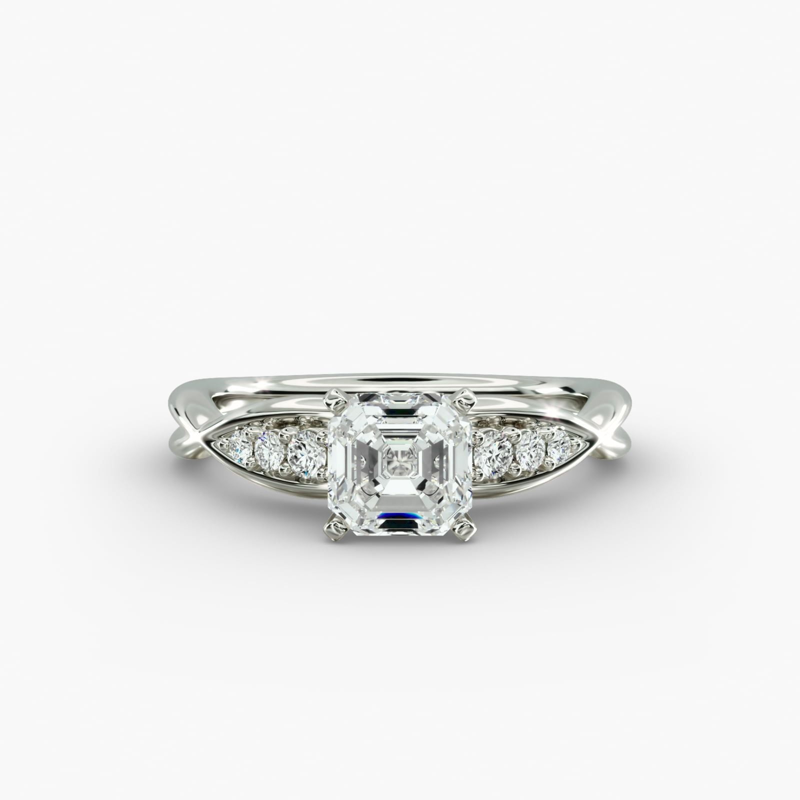 Ariana Jewel 14K White Gold Plated Ring for Her - 1.9 Ct Asscher Cut ...