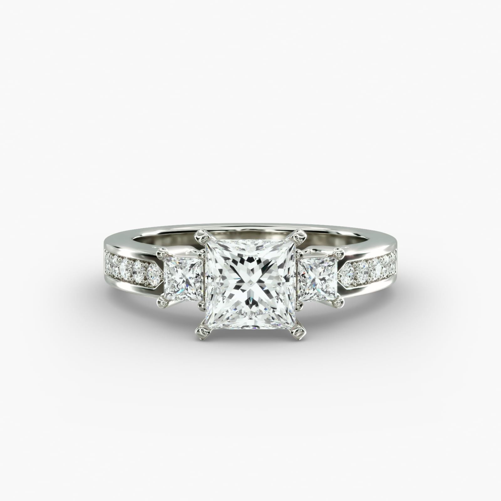 Ariana Jewel 14K White Gold Plated Ring - 2.1 Ct Princess Cut Diamond ...