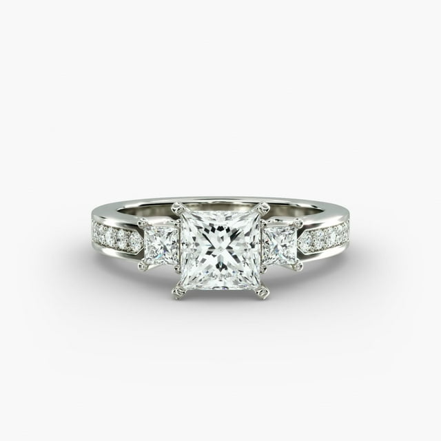 Ariana Jewel 14K White Gold Plated Ring - 2.1 Ct Princess Cut Diamond ...
