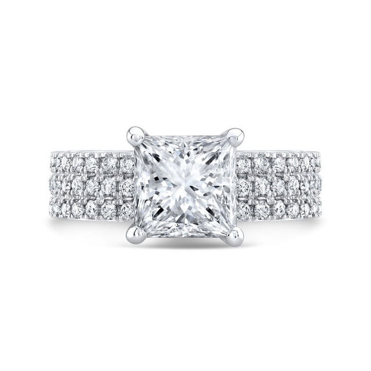 Ariana Jewel 14K White Gold Plated Ring - 2.1 Ct Radiant Cut Diamond ...