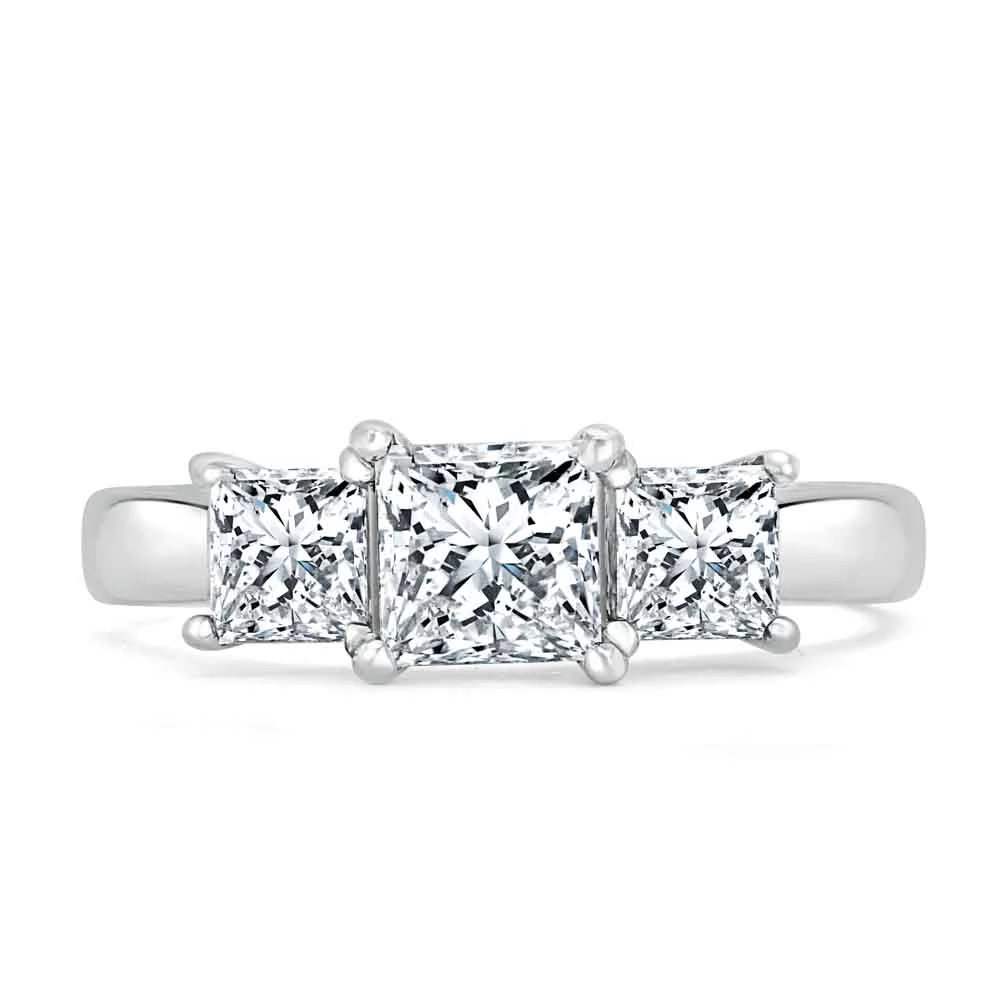 Ariana Jewel 14K White Gold Plated Ring - 2.3 Ct Princess Cut Diamond ...